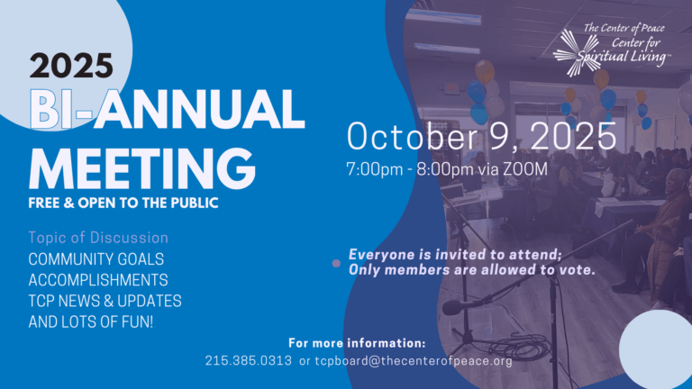 Bi-Annual Meeting 2025 | The Center of Peace, Center for Spiritual Living
